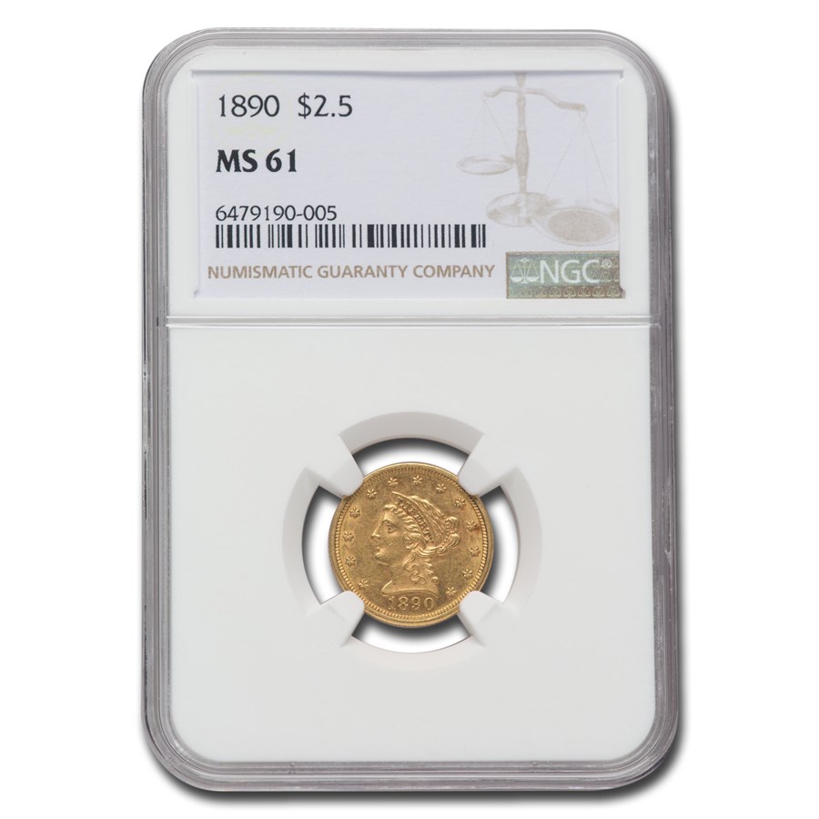 Buy 1890 $2.50 Liberty Gold Quarter Eagle MS-61 NGC | APMEX