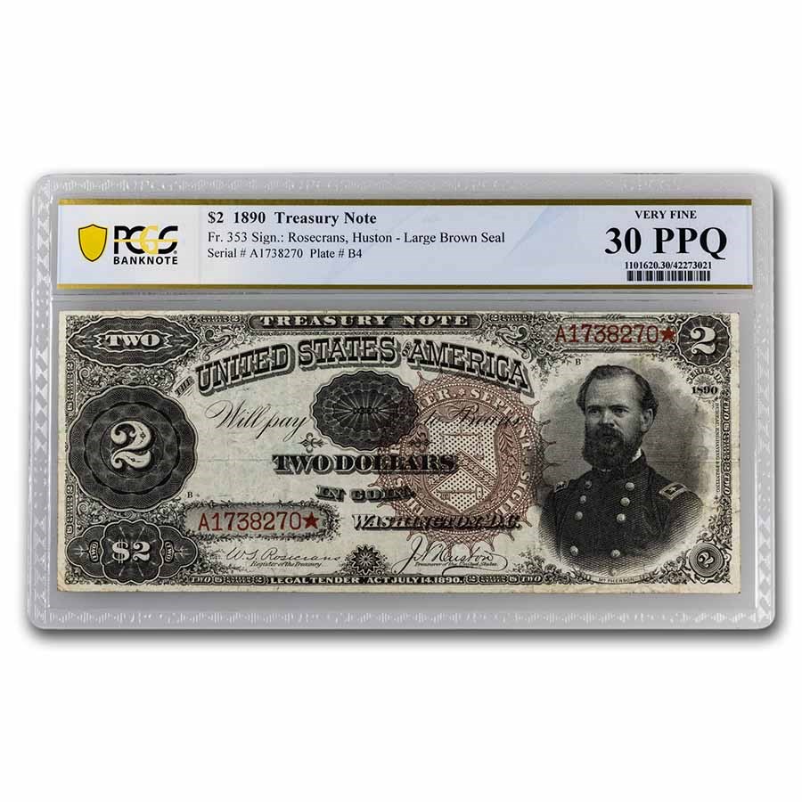 Buy 1890 $2 Treas Note JB McPherson VF-30 PPQ Fr#353 | APMEX