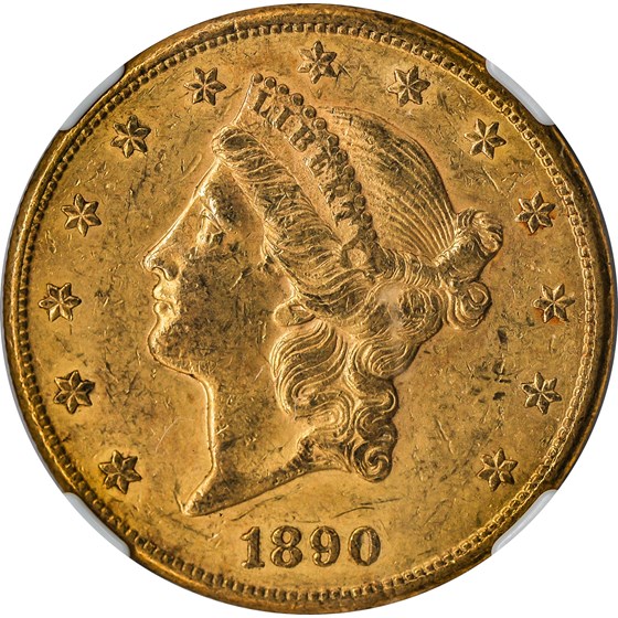 Buy 1890-CC $20 Liberty Gold Double Eagle AU-55+ NGC CAC | APMEX