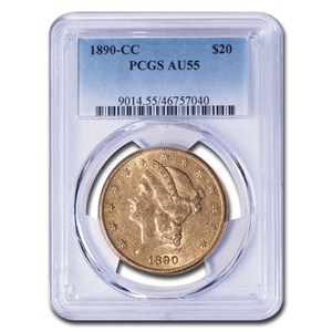 Buy 1890-CC $20 Liberty Gold Double Eagle AU-55 PCGS | APMEX