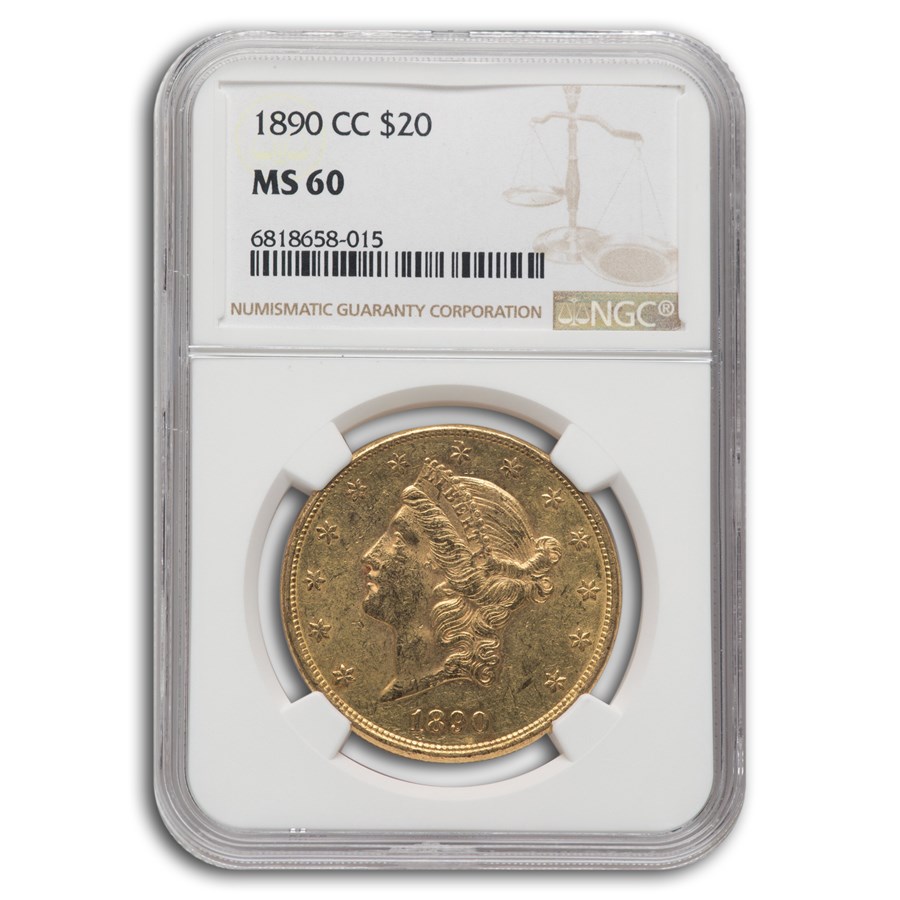 Buy 1890-CC $20 Liberty Gold Double Eagle MS-60 NGC | APMEX