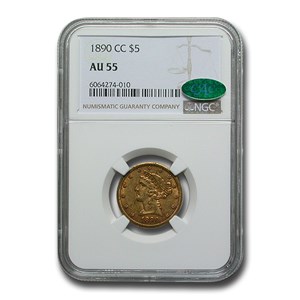 Buy 1890-CC $5 Liberty Gold Half Eagle AU-55 NGC CAC | APMEX