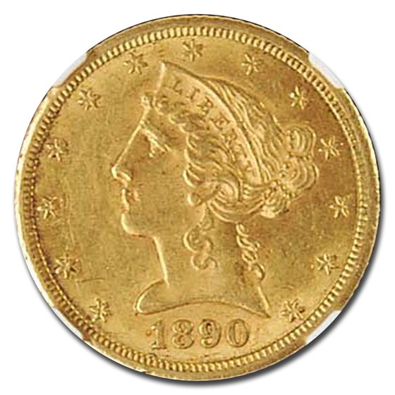 Buy 1890-CC $5 Liberty Gold Half Eagle MS-61 NGC | APMEX