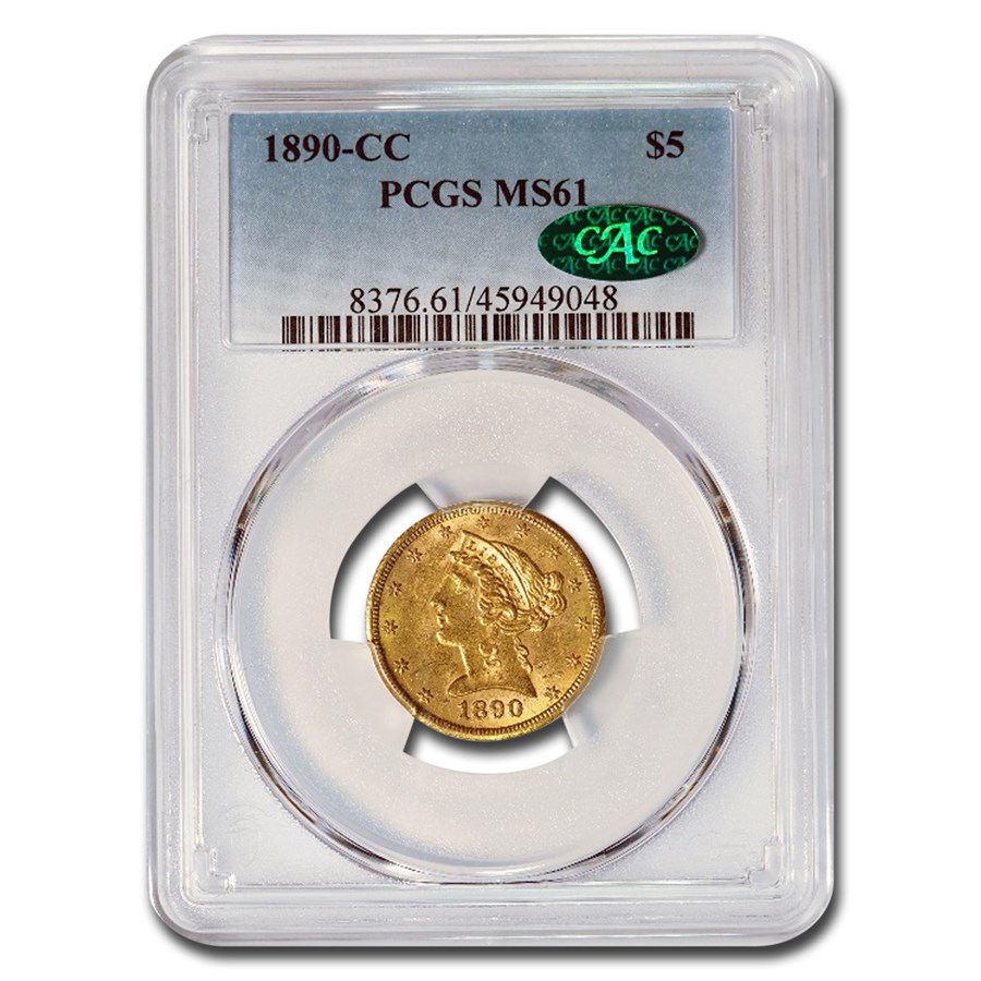 Buy 1890-CC $5 Liberty Gold Half Eagle MS-61 PCGS CAC | APMEX