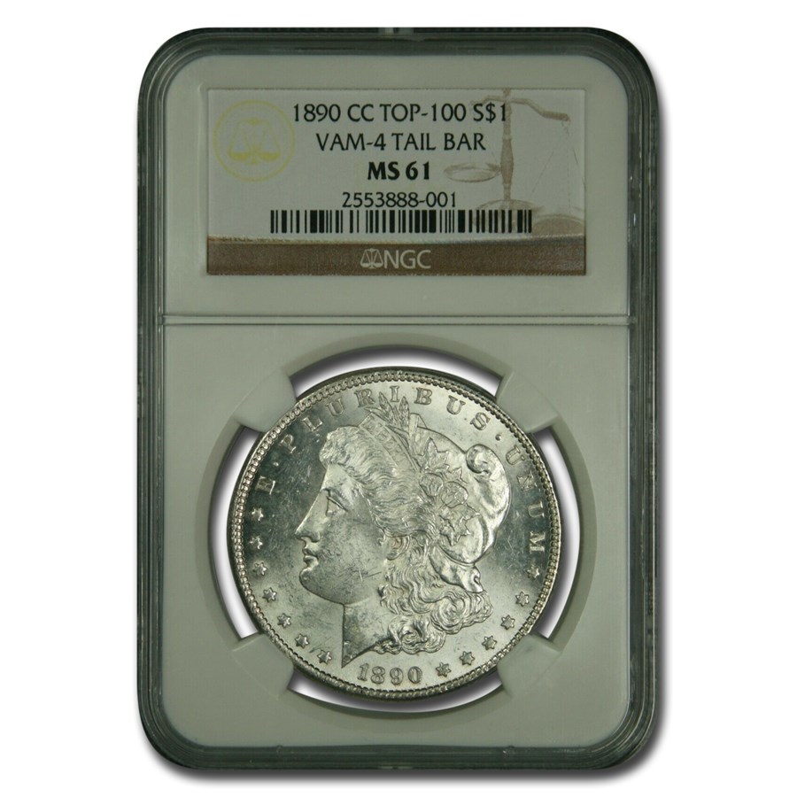Buy 1890-CC Morgan Dollar MS-61 NGC (VAM-4 Tail Bar Top-100) | APMEX