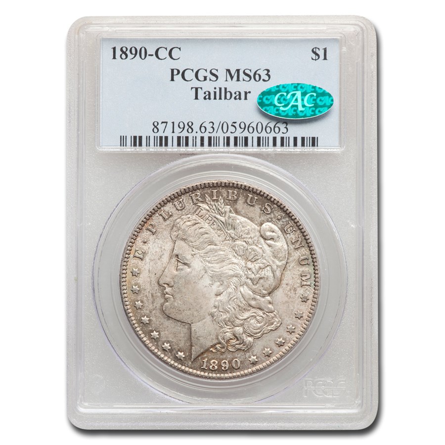 Buy 1890-CC Morgan Dollar MS-63 PCGS CAC (Tailbar) | APMEX