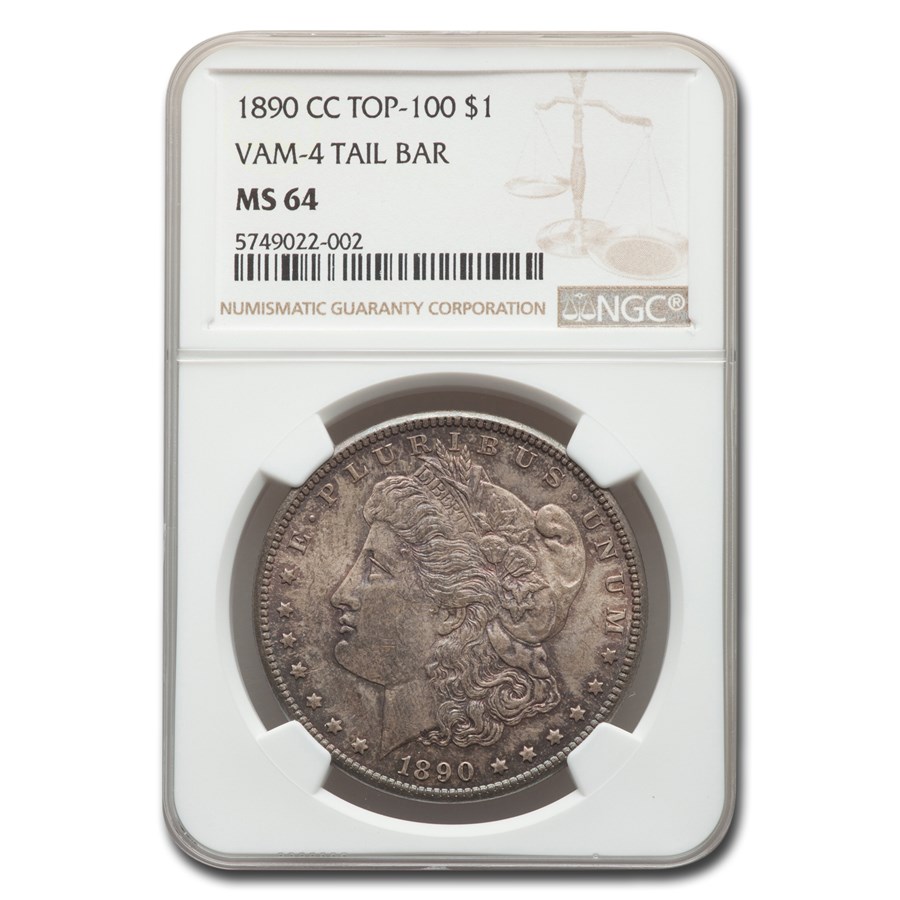 Buy 1890-CC Morgan Dollar MS-64 NGC (VAM-4 Tail Bar Top 100) | APMEX