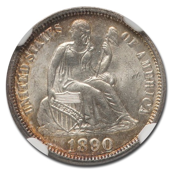 Buy 1890 Liberty Seated Dime MS-64 NGC | APMEX