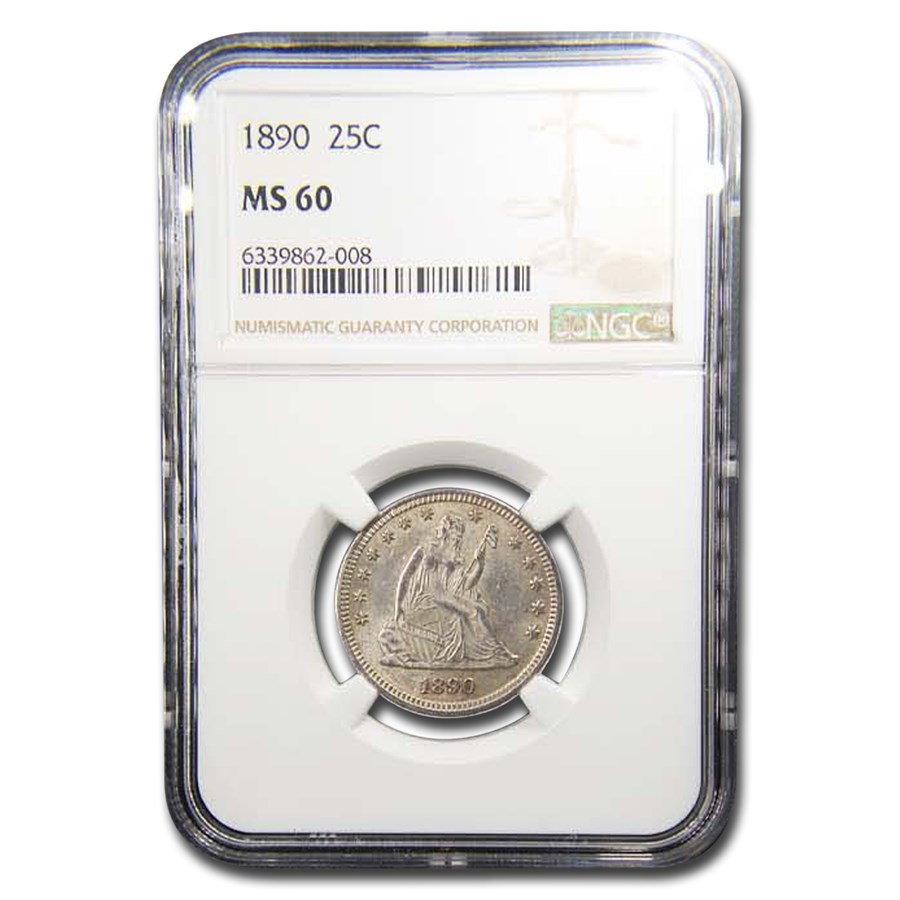 Buy 1890 Liberty Seated Quarter MS-60 NGC | APMEX