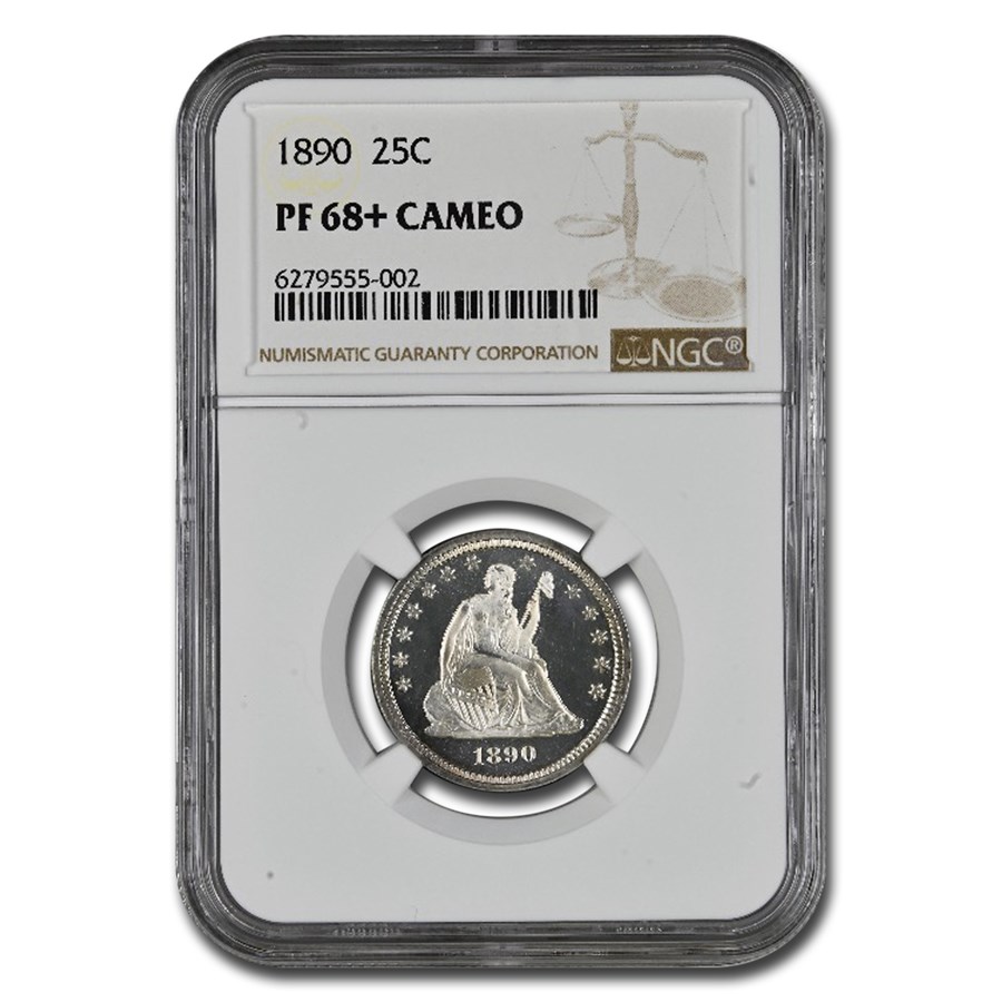 Buy 1890 Liberty Seated Quarter PF-68+ Cameo | APMEX