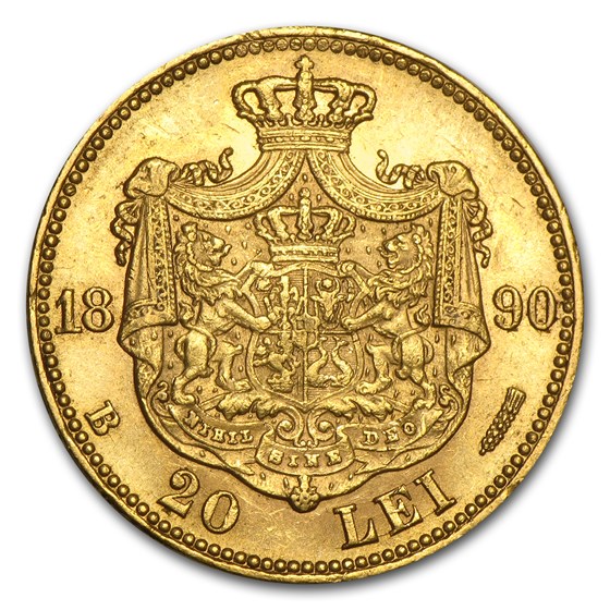 Buy 1890 Romania Gold 20 Lei Carol I Avg Circ | APMEX