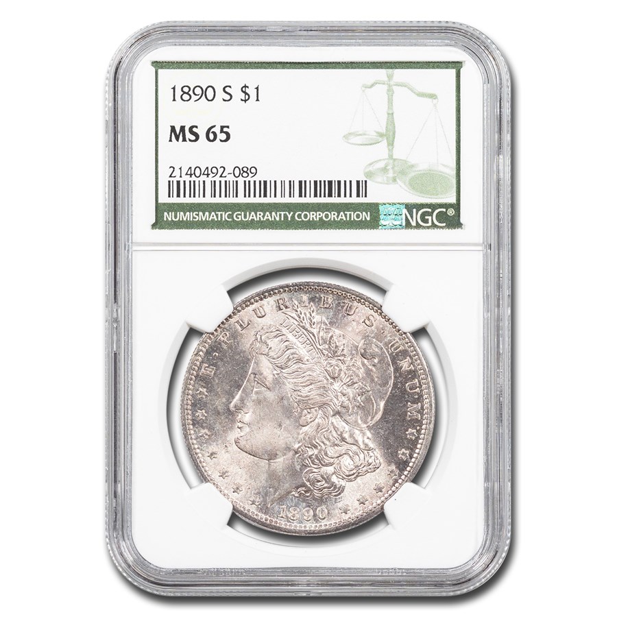 Buy 1890-S Morgan Dollar MS-65 NGC (Green Label)