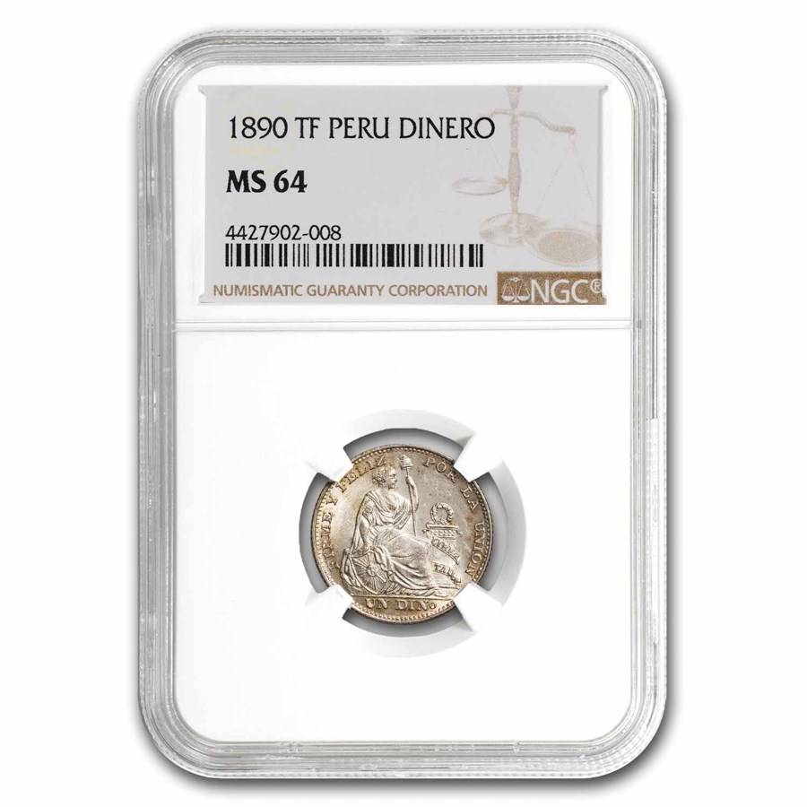 Buy 1890-TF Peru Silver Dinero MS-64 NGC | APMEX