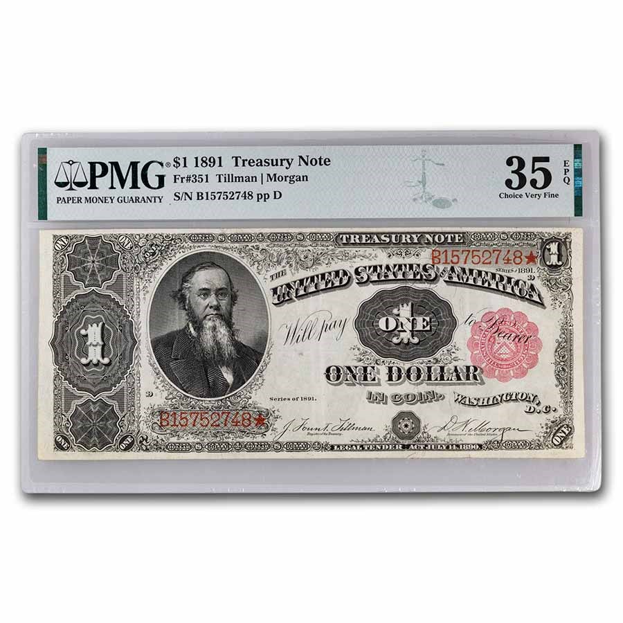 Buy 1891 $1.00 Treasury Note Stanton VF-35 EPQ PMG (Fr#351) | APMEX