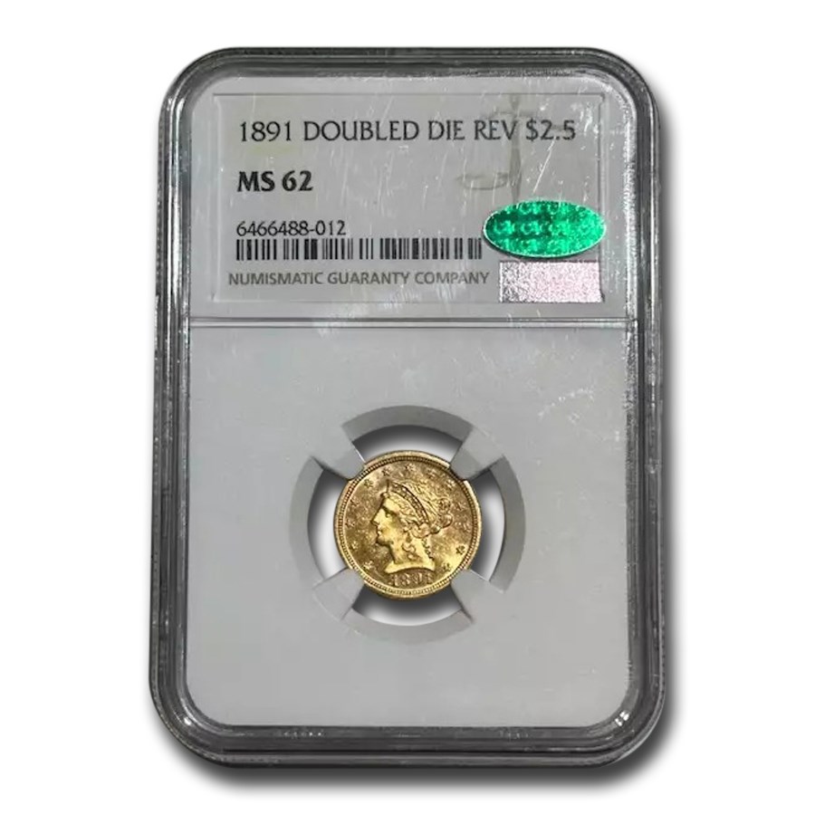 1891 $2.50 Liberty Gold Quarter Eagle MS-62 NGC CAC