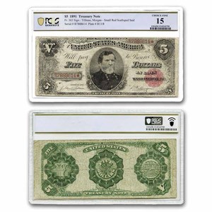 Buy 1891 $5 Treasury Note General Thomas F-15 PCGS | APMEX