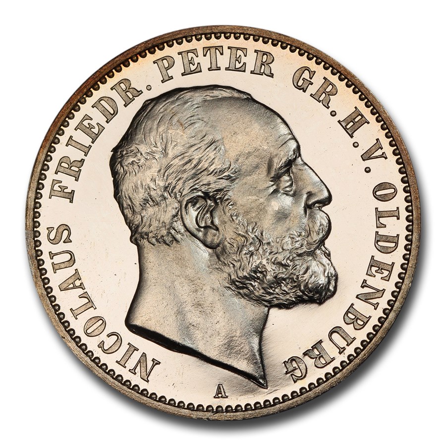 Buy 1891-A Germany Oldenburg Silver 2 Mark PR-66 Cameo PCGS | APMEX