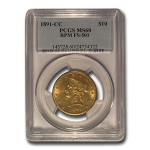 Buy 1891-CC $10 Liberty Gold Eagle MS-60 PCGS (RPM FS-501) | APMEX