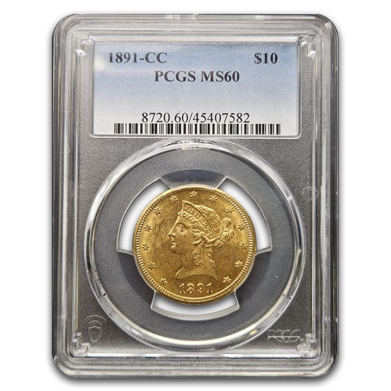 1891-CC $10 Liberty Gold Eagle MS-60 PCGS