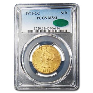Buy 1891-CC $10 Liberty Gold Eagle MS-61 PCGS CAC | APMEX