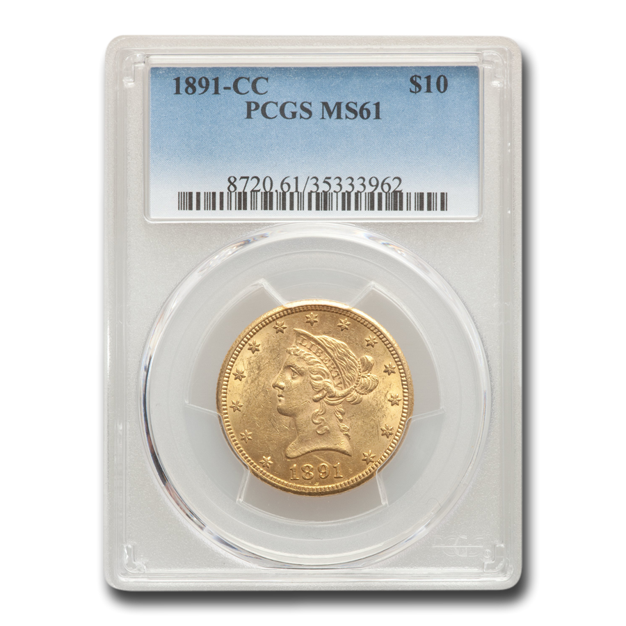 Buy 1891-CC $10 Liberty Gold Eagle MS-61 PCGS Coin Online | PCGS $10 Eagles (Liberty 1838 - 1907 ...