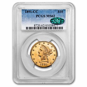 Buy 1891-CC $10 Liberty Gold Eagle MS-62 PCGS CAC | APMEX