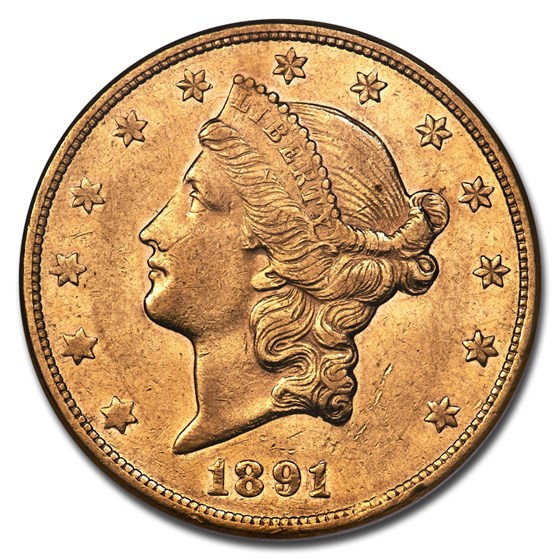 Buy 1891-CC $20 Liberty Gold Double Eagle AU-50 NGC | APMEX