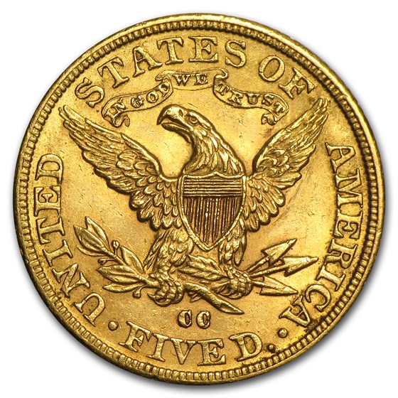 Buy 1891-CC $5 Liberty Gold Half Eagle BU Details (Cleaned) | APMEX