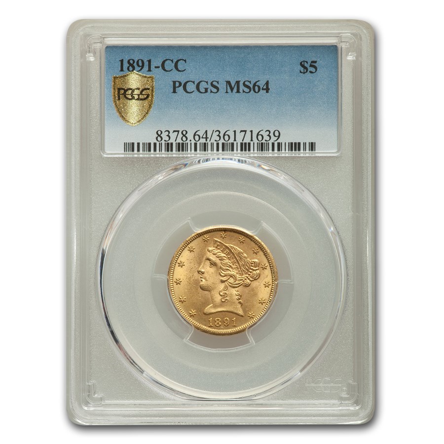Buy 1891-CC $5 Liberty Gold Half Eagle MS-64 PCGS | APMEX