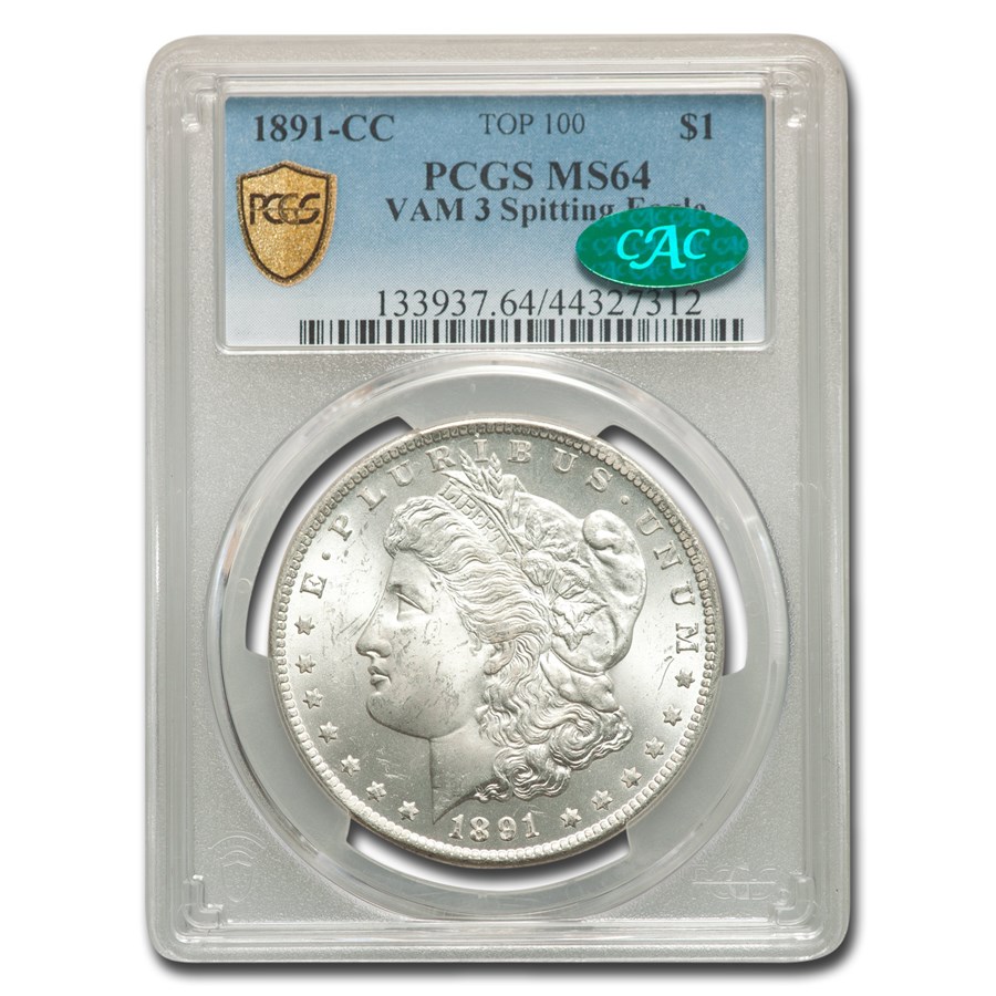 Buy 1891-CC Morgan Dollar MS-64 PCGS CAC (VAM-3 Spitting Eagle) | APMEX