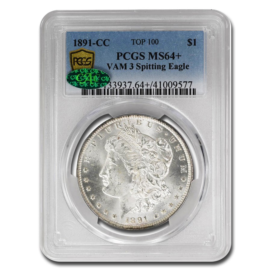 Buy 1891-CC Morgan Dollar MS-64+ PCGS CAC (VAM 3 Spitting Eagle) | APMEX