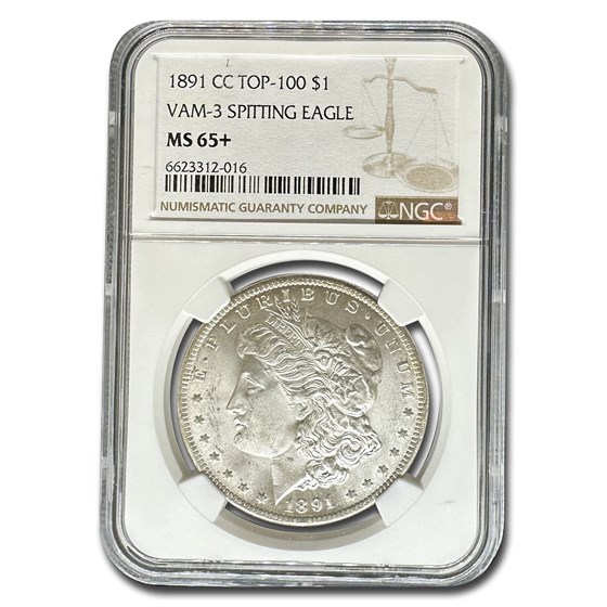 Buy 1891-CC Morgan Dollar MS-65+ NGC (VAM-3 Spitting Eagle Top-100) | APMEX