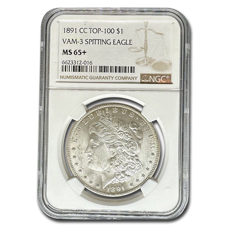 Buy 1891-CC Morgan Dollar MS-65+ NGC (VAM-3 Spitting Eagle Top-100) | APMEX