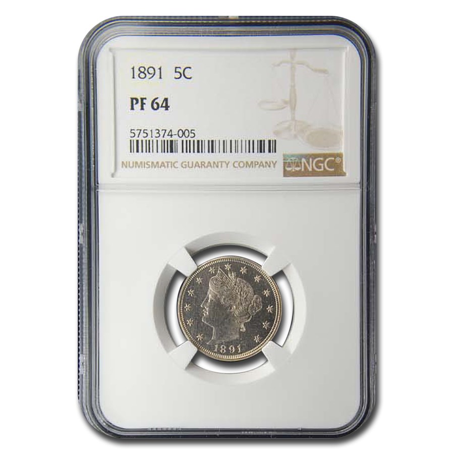 Buy 1891 Liberty Head V Nickel PF-64 NGC | APMEX