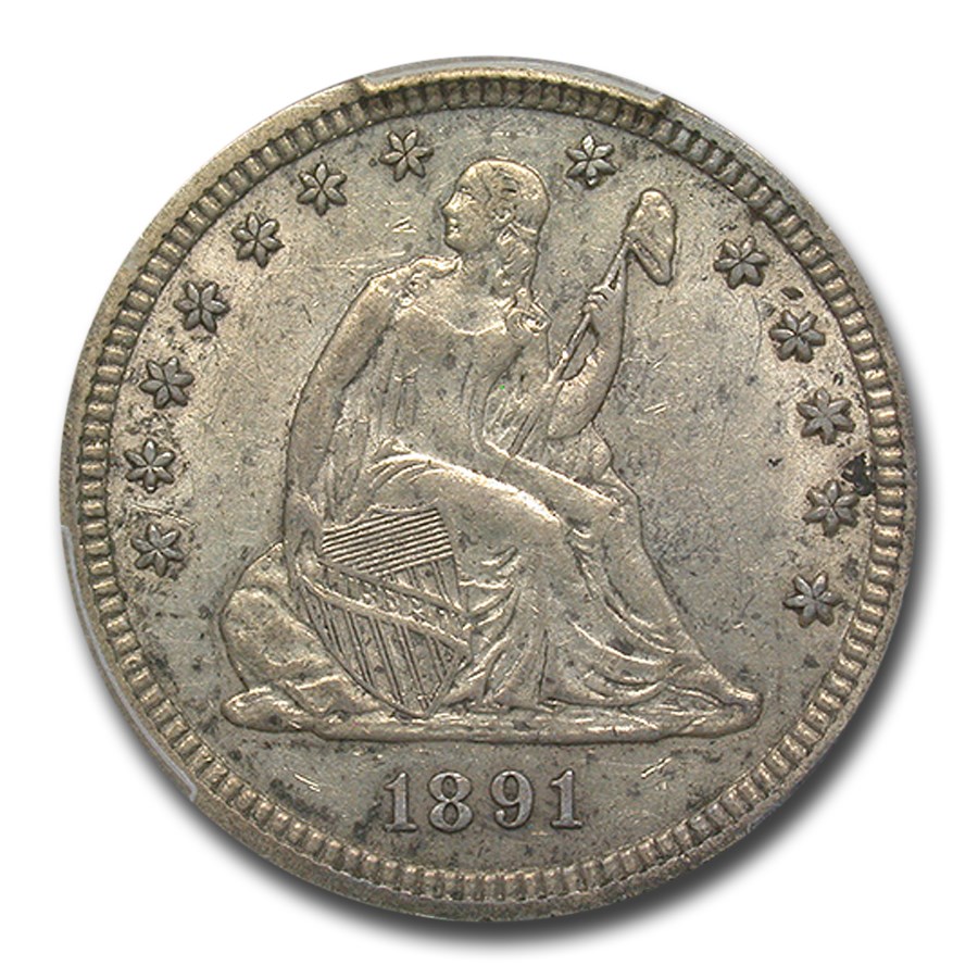 Buy 1891 Liberty Seated Quarter AU-53 PCGS | APMEX