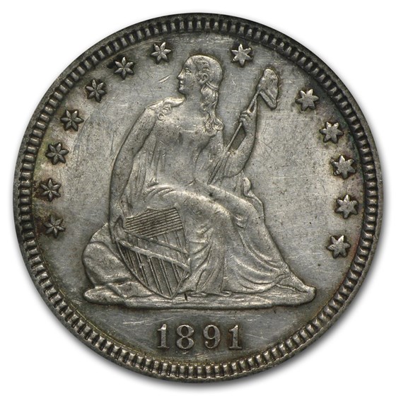 Buy 1891 Liberty Seated Quarter AU Details | APMEX