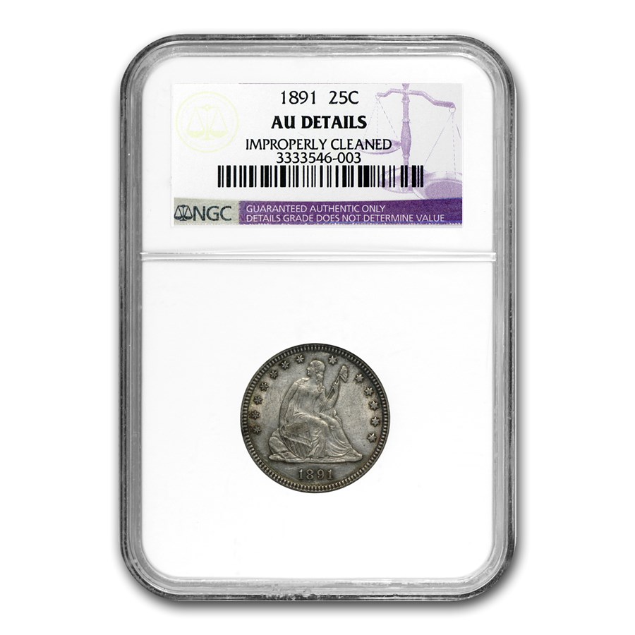 Buy 1891 Liberty Seated Quarter AU Details | APMEX