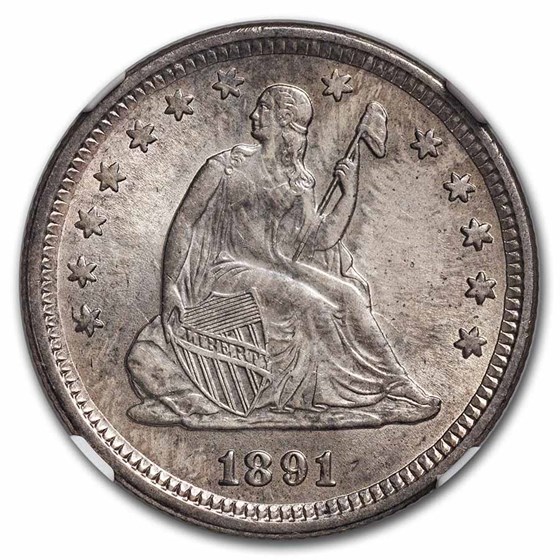 Buy 1891 Liberty Seated Quarter MS-62 NGC | APMEX