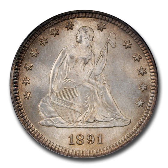 Buy 1891 Liberty Seated Quarter MS-67 PCGS | APMEX