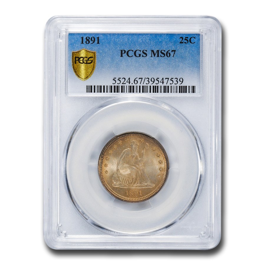 Buy 1891 Liberty Seated Quarter MS-67 PCGS | APMEX