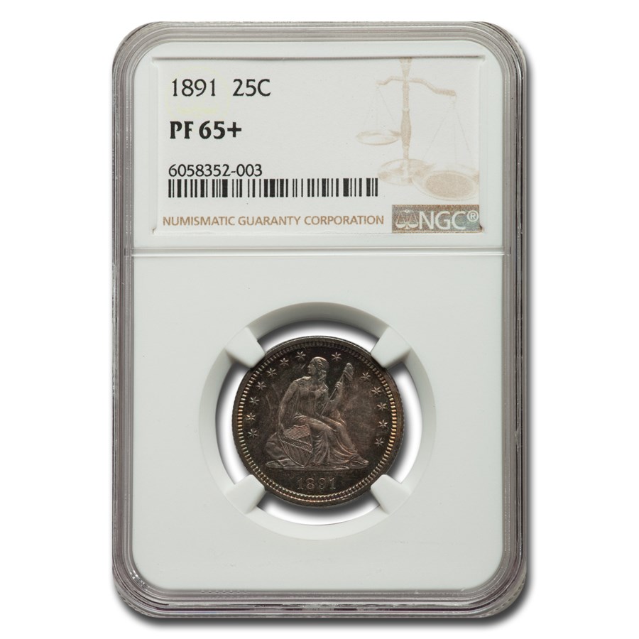 Buy 1891 Liberty Seated Quarter PF-65+ NGC | APMEX