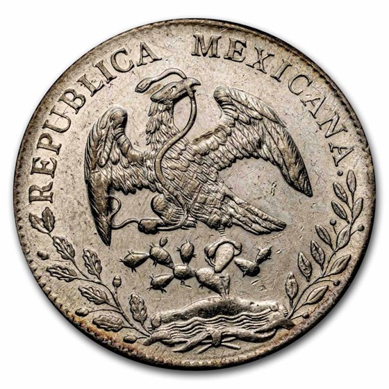 1891-Oa EN Mexico Silver 8 Reales Cap & Rays BU Details