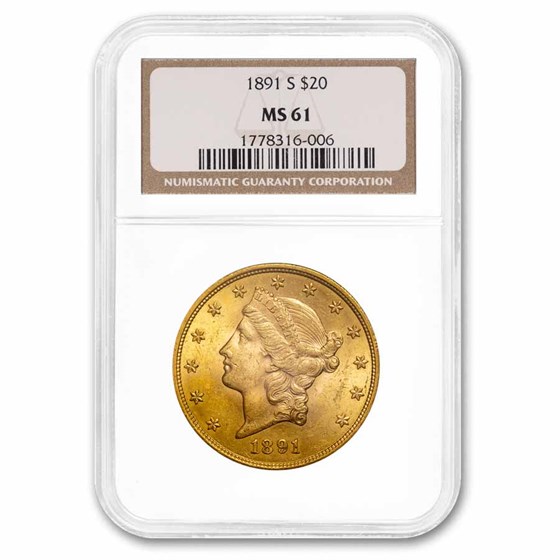 Buy 1891-S $20 Liberty Gold Double Eagle MS-61 NGC | APMEX