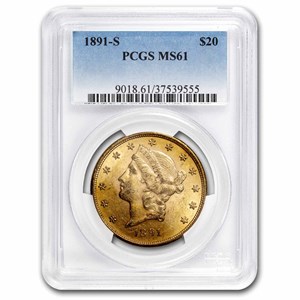 Buy 1891-S $20 Liberty Gold Double Eagle MS-61 PCGS | APMEX
