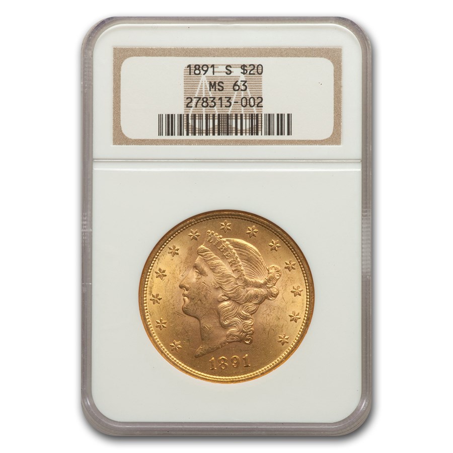 Buy 1891-S $20 Liberty Gold Double Eagle MS-63 NGC | APMEX