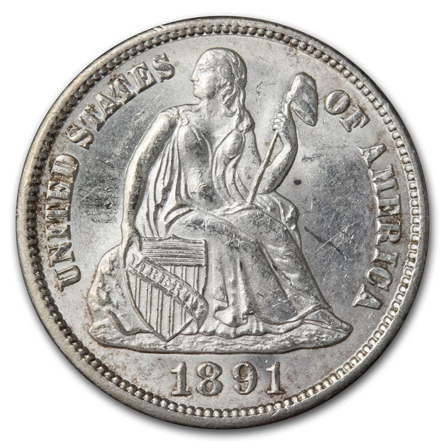 Buy 1891-S Liberty Seated Dime BU | APMEX