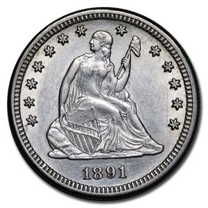Buy 1891-S Liberty Seated Quarter AU | APMEX