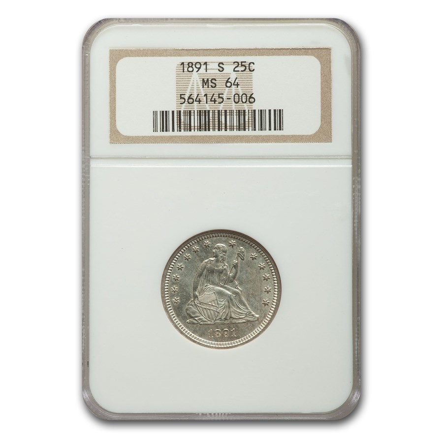 Buy 1891-S Liberty Seated Quarter MS-64 NGC | APMEX