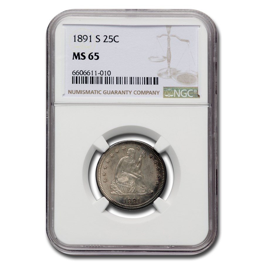 1891-S Liberty Seated Quarter MS-65 NGC