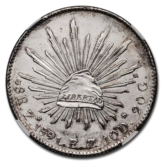 Buy 1891 Zs FZ Mexico Silver 8 Reales MS-61 NGC | APMEX